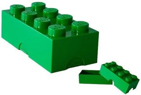 Svačinový box lego box na svačinu 100 x 200 x 75 mm - tmavě zelený