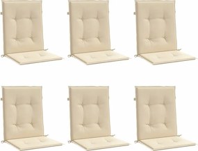 Podušky na židli nízké opěradlo 6 ks béžové 100x50x3 cm oxford 314134