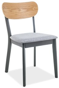 MAXIVA Jídelní židle - VITRO, šedá tkanina, dřevěné nohy