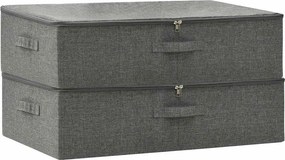 Úložné boxy 2 ks textil 70 x 40 x 18 cm antracitové 332904