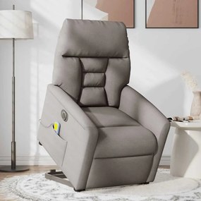 Elektrické zvedací masážní polohovací křeslo taupe textil 3303069