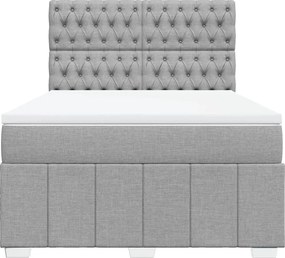 Box spring postel s matrací světle šedá 160 x 200 cm textil 3291726