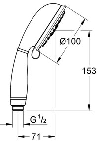 Grohe Tempesta Rustic 100 - Ruční sprcha 4 proudy, chrom 27608001