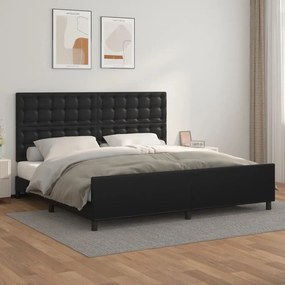 Rám postele s čelem černý 200x200 cm umělá kůže 3125591