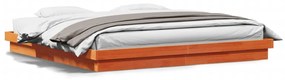 Rám postele s LED voskově hnědý 180 x 200 cm masivní borovice - Default Title