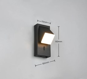 Matně černé LED nástěnné svítidlo Raglan – Trio
