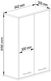 Závěsná koupelnová skříňka Fin W64 64 cm - výběr z 7 provedení