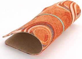 ITC, Metrážový koberec Drops 64, na míru, šíře 4m, oranžová, filc, chodba / předsíň