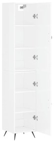 Skříň highboard bílá s vysokým leskem 34,5x34x180 cm kompozit