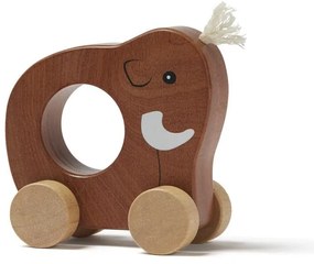 Kids Concept Dřevěný Mamut na kolečkách Neo, hnědá barva, dřevo