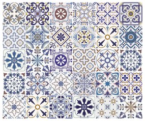 Sada 30 nástěnných samolepek Ambiance Tiles Azulejos Riviera, 10 x 10 cm