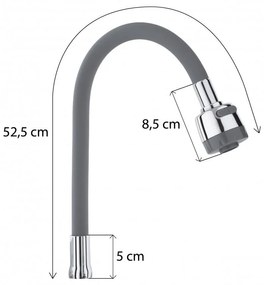 Erga Diosa, elastické rameno, šedá-chromová, ERG-YKA-BZ.TUD-1-G-GRY