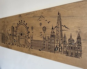 Li-Go "Londýn" světelný obraz  230V  125x40cm provedení povrchu: dub světlý