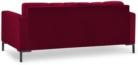 Vínově červená sametová čtyřmístná pohovka MICADONI MAMAIA 217 cm