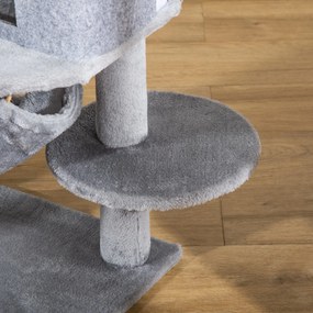 Strom pro kočky PawHut 48x48x107 cm s odnímatelným feltovým hnízdem, hammockem, plyšovými postelemi, více platformami, sisalovými sloupky a hračkami …