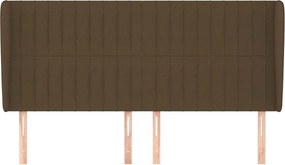 Čelo postele typu ušák tmavě hnědé 203x23x118/128 cm textil 3118219