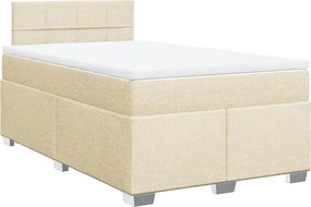 Box spring postel s matrací krémová 120x190 cm textil 3288132
