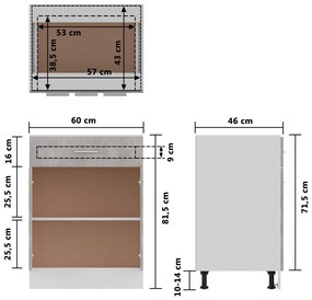 vidaXL Marketos Spodní skříňka se zásuvkou betonově šedá 60x46x81,5 cm kompozit