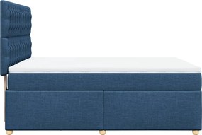 Box spring postel s matrací modrá 140x200 cm textil 3291316