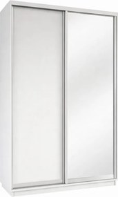 Skříň s posuvnými dveřmi 1400x2200x600 1LTD 1 Zrcadlo nymphea alba, profil stříbrný