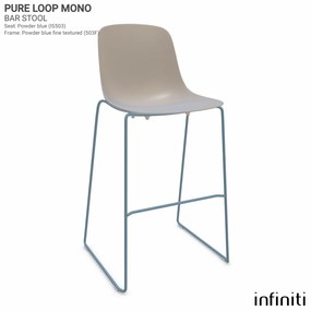 Barová židle Pure Loop Mono Barva kovové konstrukce: Powder blue fine textured 503F, Barva sedáku a opěradla z recyklovaného plastu: Sand IS514
