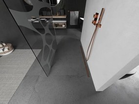 Mexen Kioto, sprchová zástěna Walk-In 110 x 200 cm, 8mm čiré sklo bílý vzor, ​​měděný matný profil, 800-110-002-65-97
