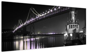 Noční most - obraz (100x40cm)
