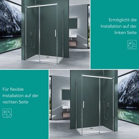 design sprchový kout RAVENA 18 - BLACK 100-140cm