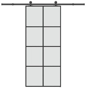 Posuvné dveře s kováním 90x205 cm ESG sklo a hliník 3332896