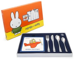Nerezový dětský příbor ve stříbrné barvě 4 ks Miffy – Zilverstad