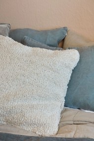 IB LAURSEN Bavlněný povlak na polštář Tuff off White, krémová barva, textil