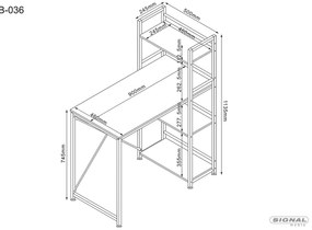 Psací stůl STANLEY dub přírodní/černý mat