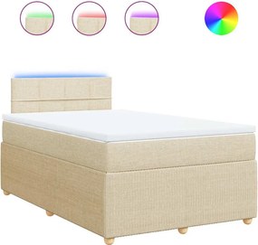 Box spring postel s matrací krémová 120x190 cm textil 3289700