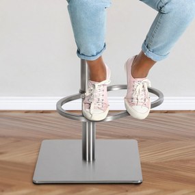 Sada 2 barových židlí Damaso látka nerezová ocel – titanově šedá