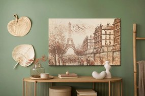 Obraz Paříž Panorama V Odstínech Béžové Nedostatek Nedostatek Plátno Canvas 100x70