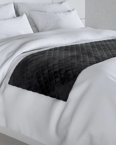 Hotelový přehoz – běhoun Velvet 60x200 cm barva černá látka lesklé, sametová