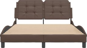 Rám postele bez matrace Zadar hnědý 120x200 cm umělá kůže 3208172