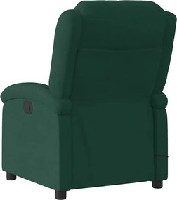 Masážní křeslo s polohovacím mechanismem, tmavě zelené sametové 3205954