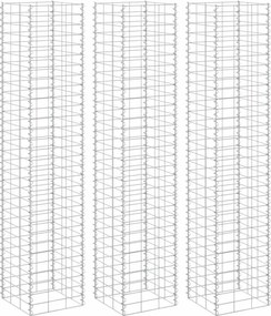Gabionové vyvýšené záhony 3 ks 30 x 30 x 150 cm železo 151250