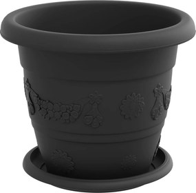 Květináče 6 ks Černá Ø 22 x 18 cm Plast 3403275