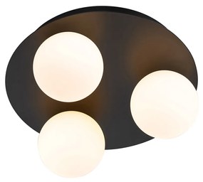 Moderní koupelnové stropní svítidlo černé 3-světlo - Cederic