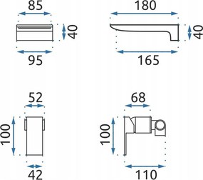 Rea Sonic - podomítková umyvadlová baterie, zlatá, REA-B5150