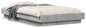 Rám postele betonově šedý 100 x 200 cm kompozitní dřevo