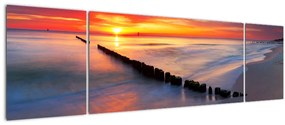 Obraz - Západ slunce, Baltské moře, Polsko (170x50 cm)