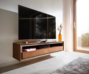 TV stolek Stonegrace 145 cm akácie hnědá kamenina 2 zásuvky 1