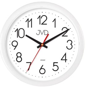 JVD Nástěnné bílé čitelné netikající tiché hodiny JVD H608.1