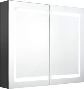 LED koupelnová skříňka se zrcadlem šedá 80 x 12 x 68 cm 326513
