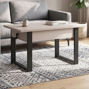 Rozkládací polohovací konferenční stolek HOGO 3v1 | 120-157x62,5-74,5x67 cm | síla horní desky 32 mm | kašmír/černé nohy