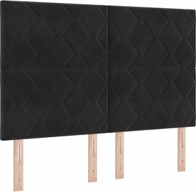 Postel s boxspringem s čelo Černá 140 x 200 cm samet 3345013