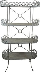 Šedý kovový retro stojan na květiny Storage rack - 91*36*168 cm